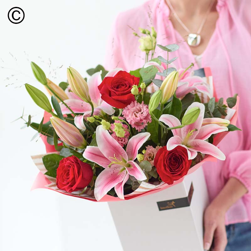 Sweet Rose & Lily Bouquet – Sweeneys Florist
